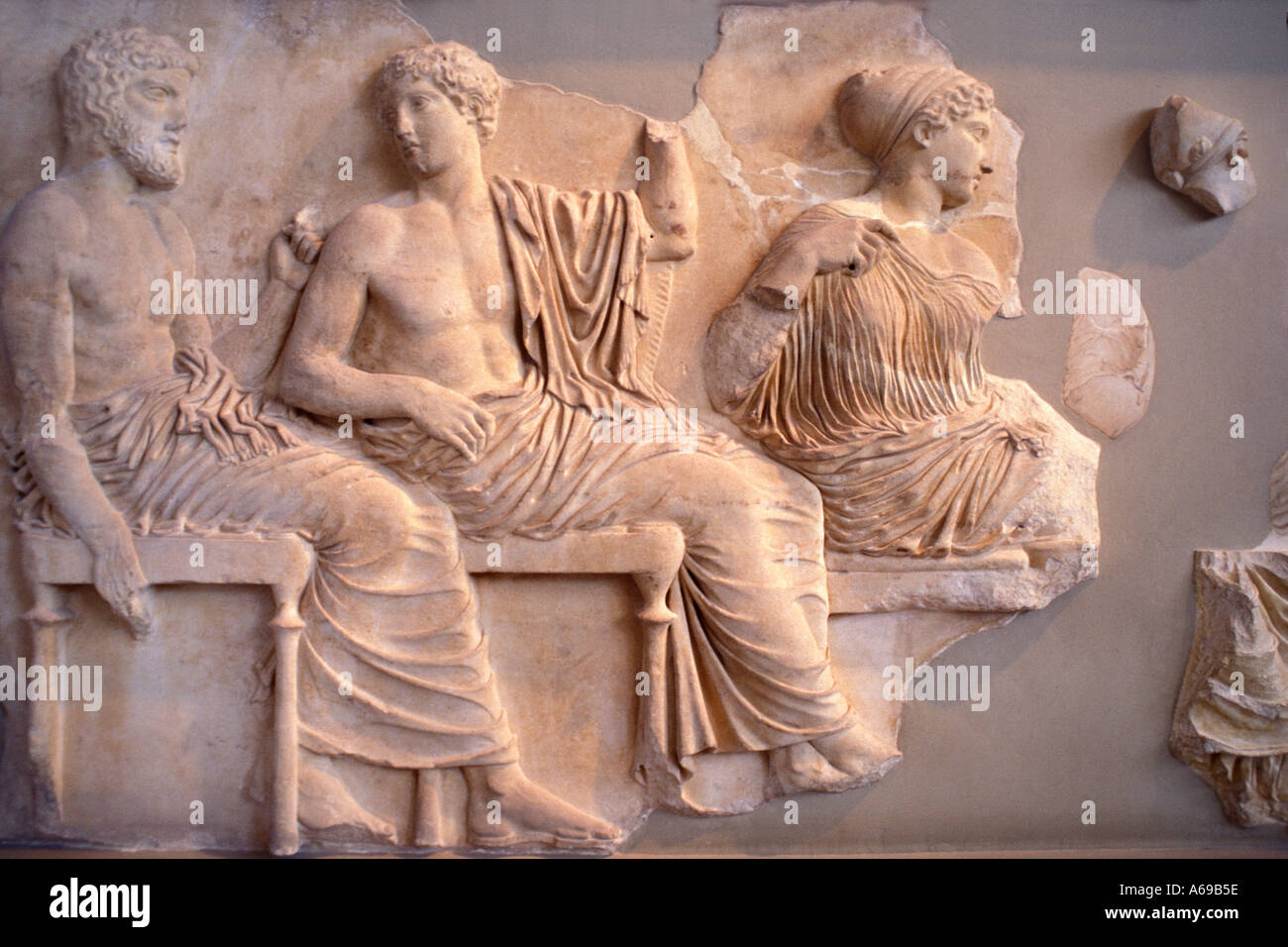 Greece, Athens, Frieze of Poseidon, Apollo and Artemis, Acropolis Museum Stock Photo - Alamy