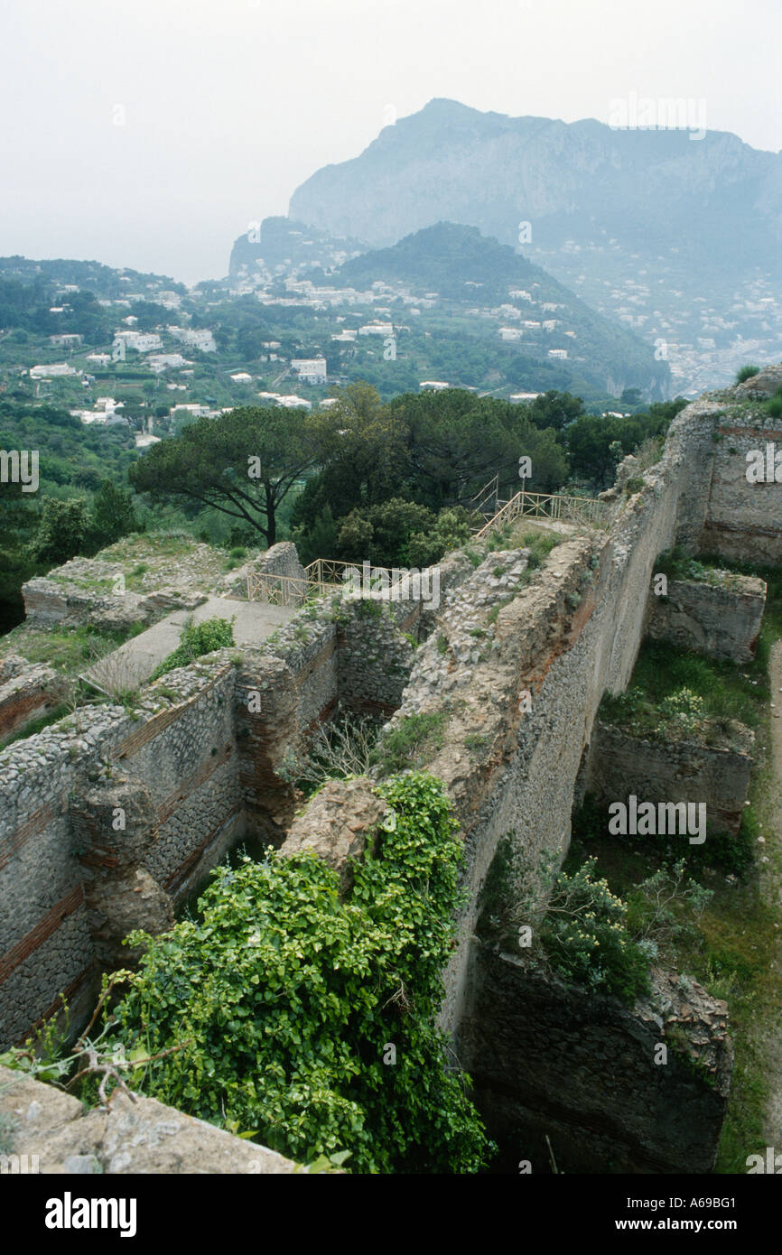 Capri Italy Archaeological remains of Tiberius Villa Jovis Anacapri ...