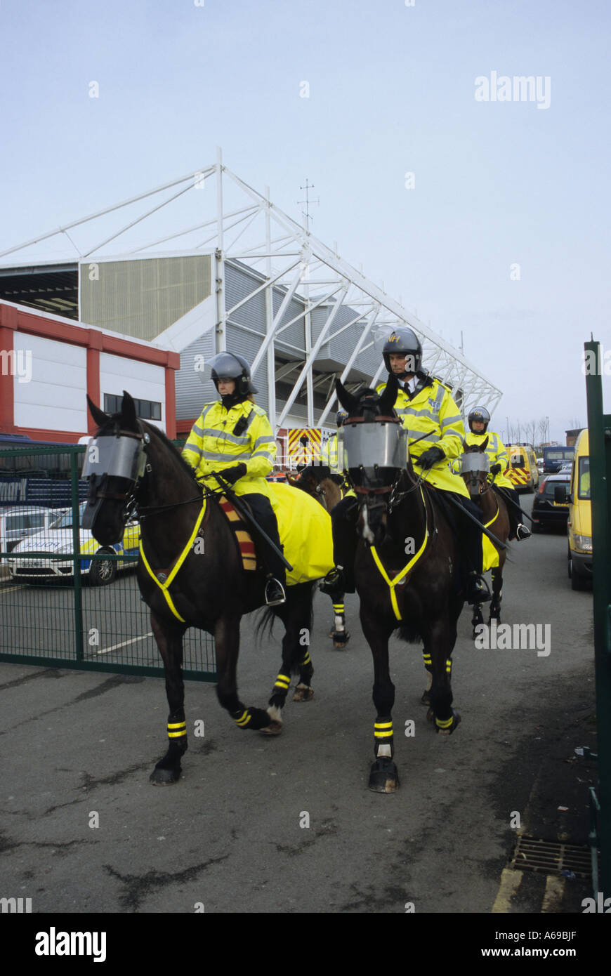 Mounted Police Patrol Britannia Stadium Stock Photo - Alamy