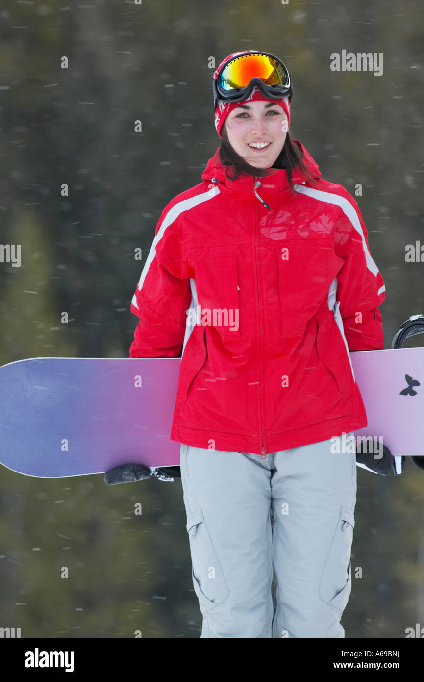 portrait of girl with snow board Stock Photo - Alamy