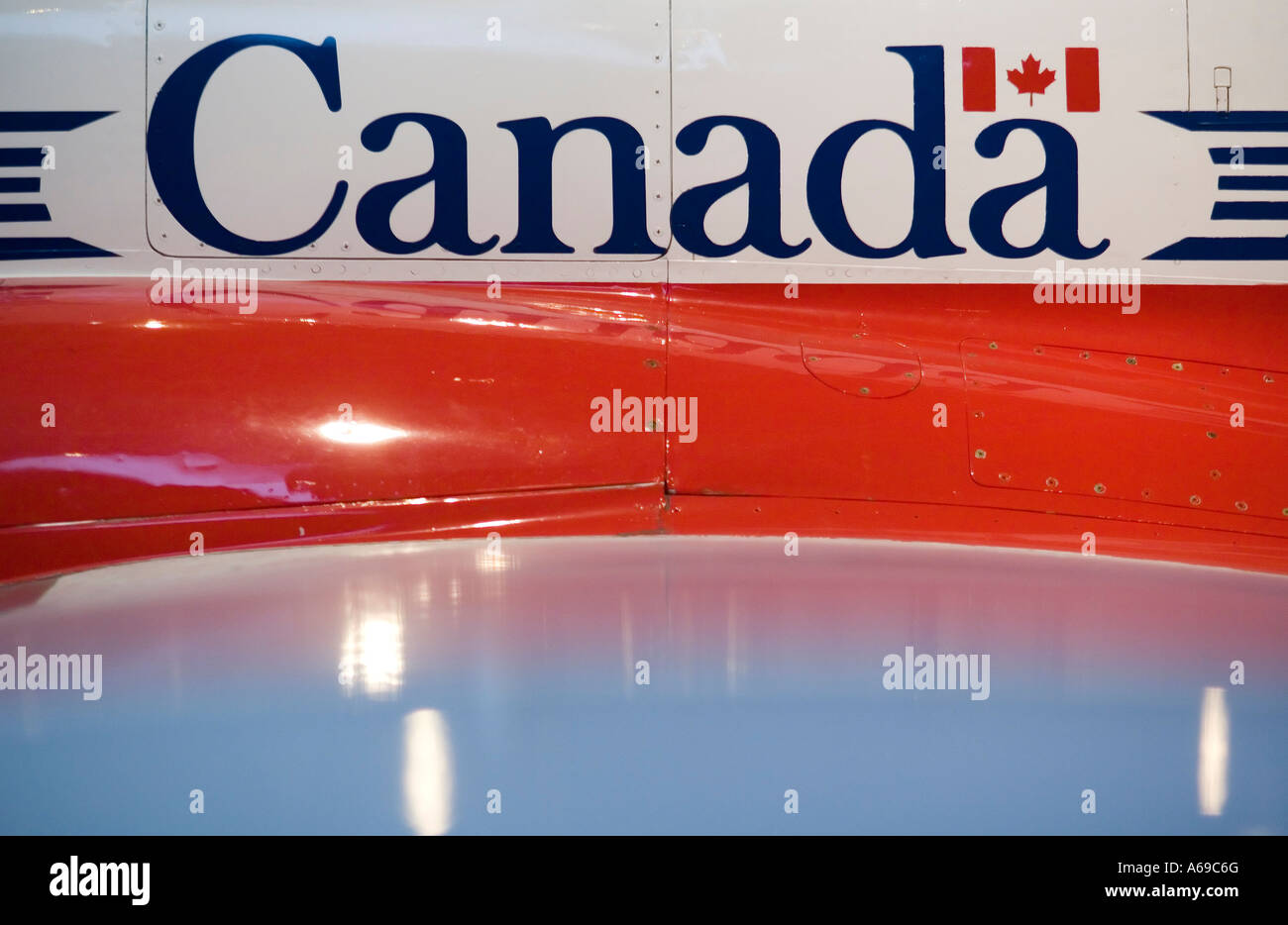 Canada sign on side of vintage airplane Stock Photo - Alamy