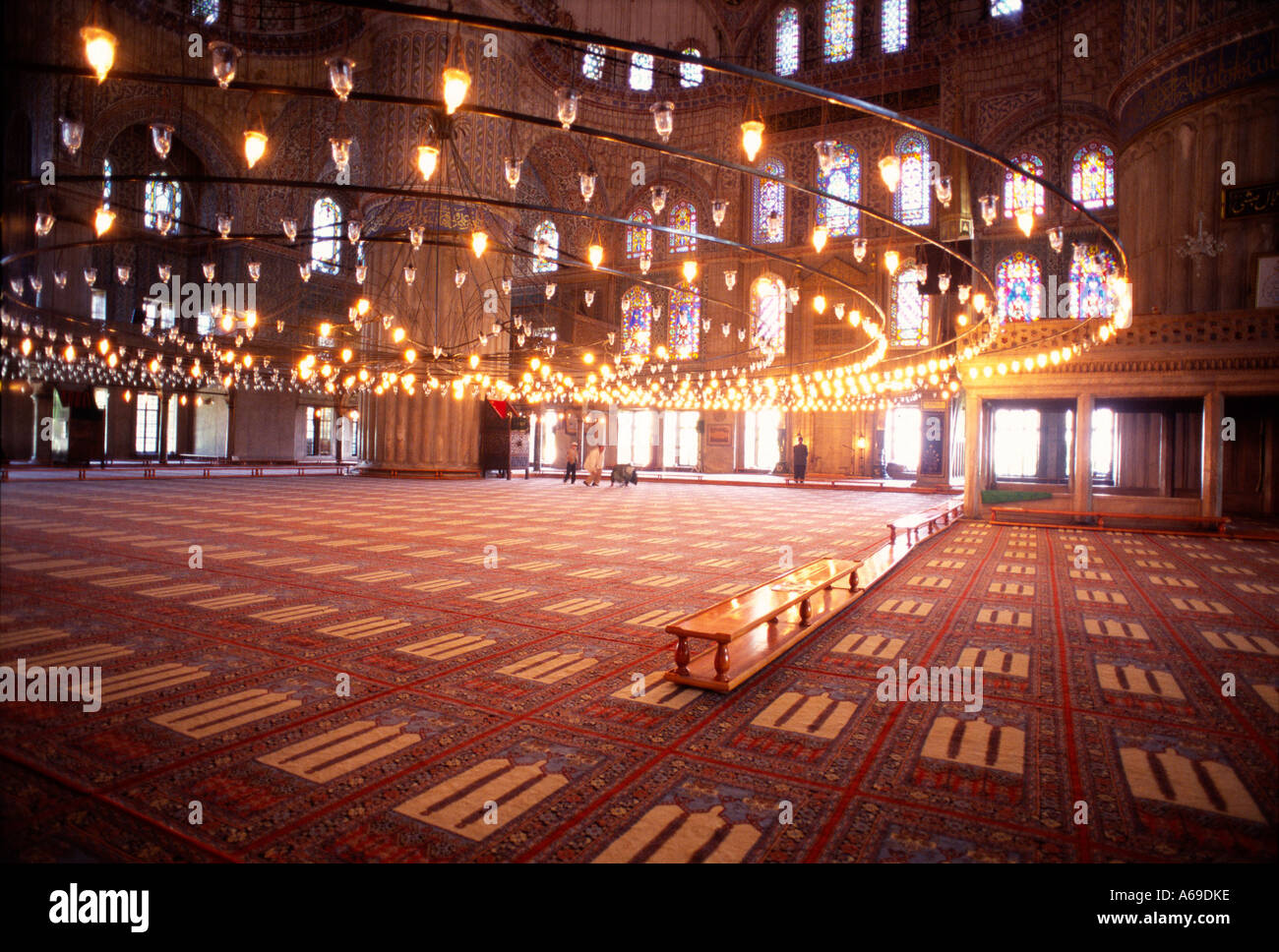 Blue Mosque interior Istanbul Turkey Stock Photo - Alamy