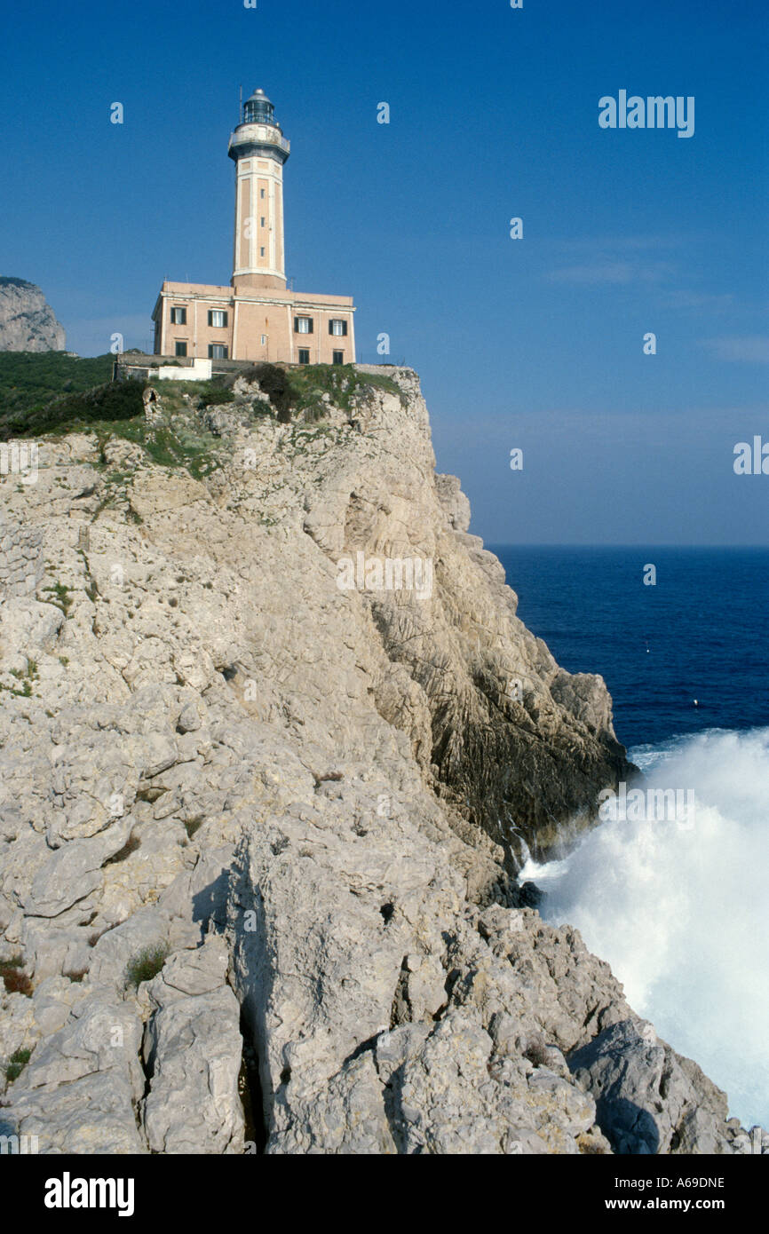 Capri Italy Lighthouse at Punta Carena on the south western tip of the ...