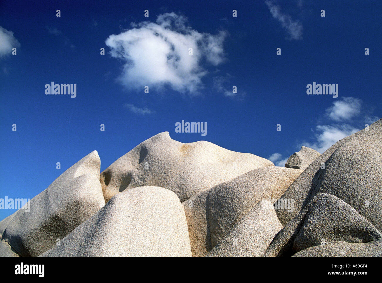 Wind worn granite rock formations, North Coast Sardinia Stock Photo - Alamy