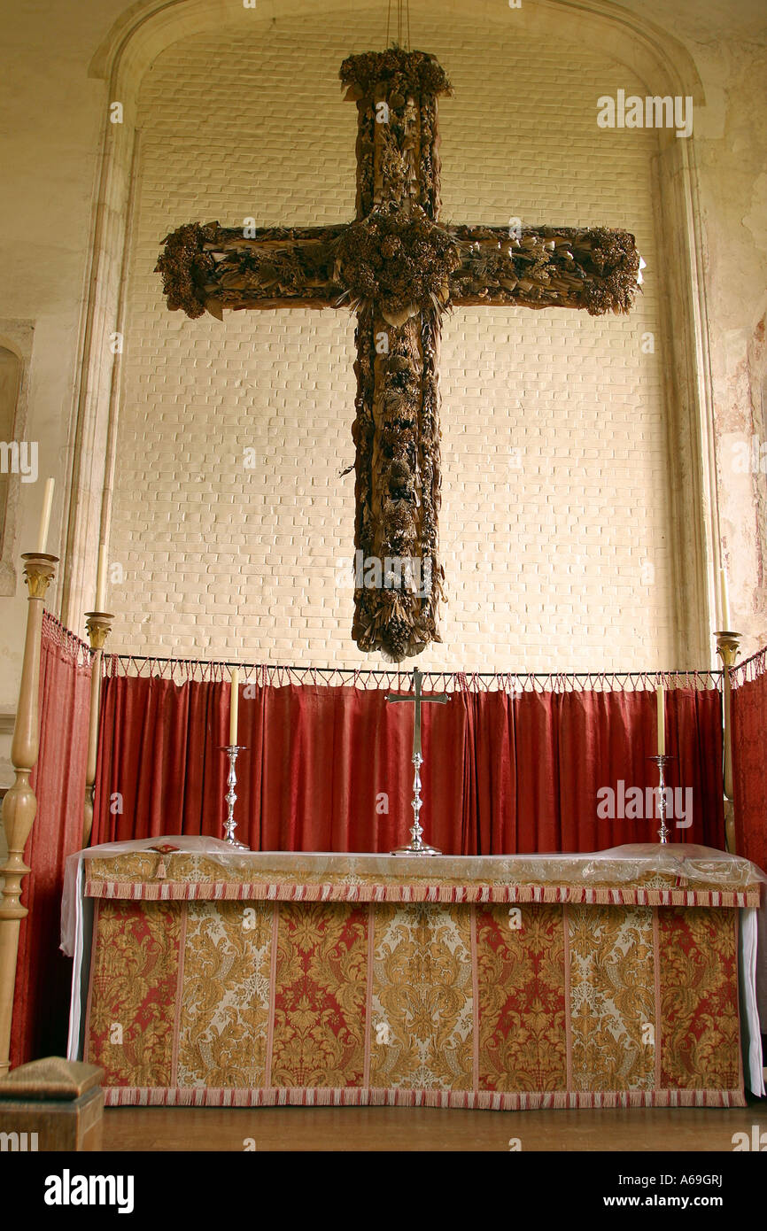 UK Norfolk Broads Tunstead Saint Marys Church agricultural cross Stock ...