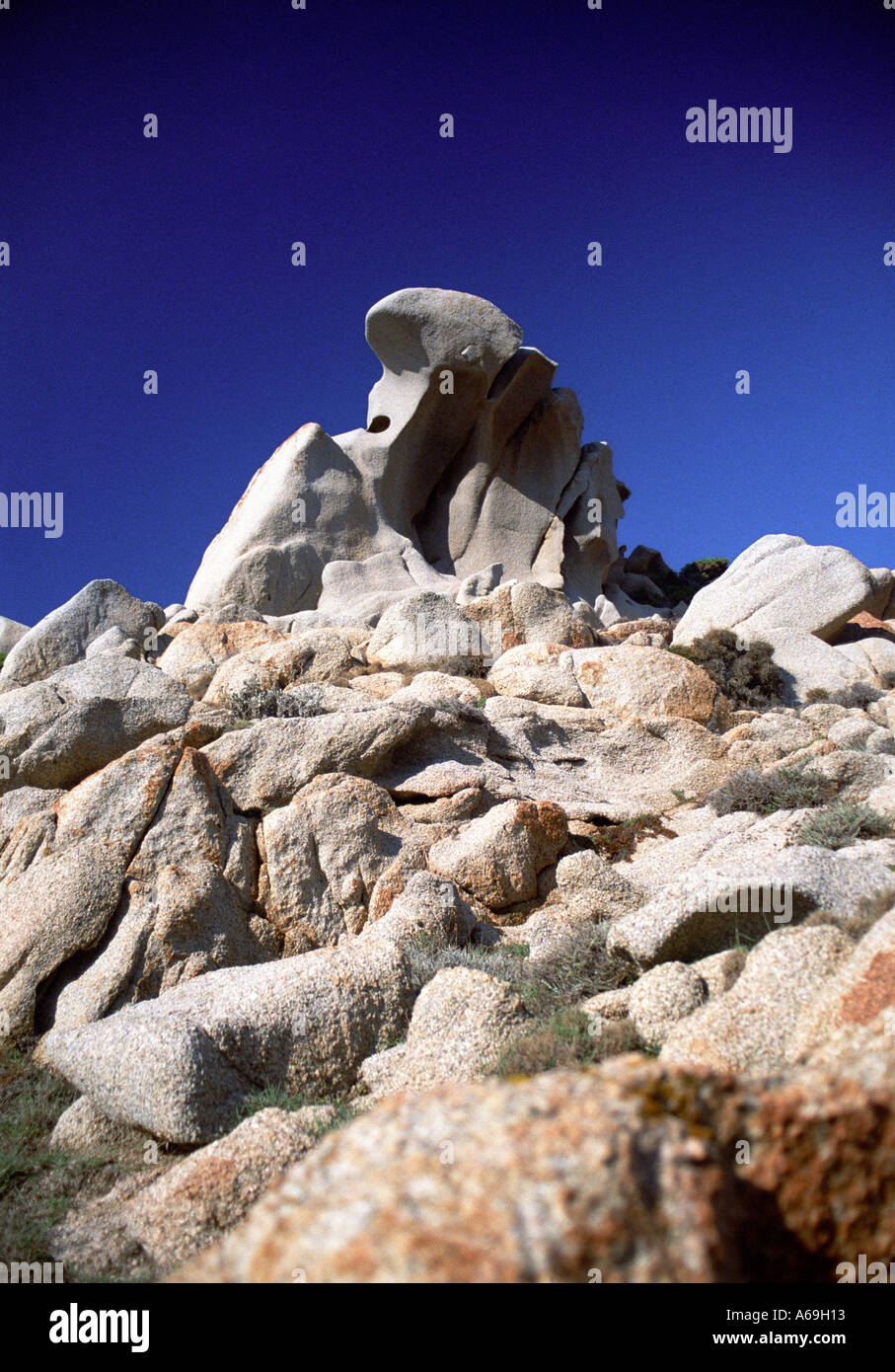 Wind Swept Granite Rock Formations North Coast Sardinia Stock Photo - Alamy