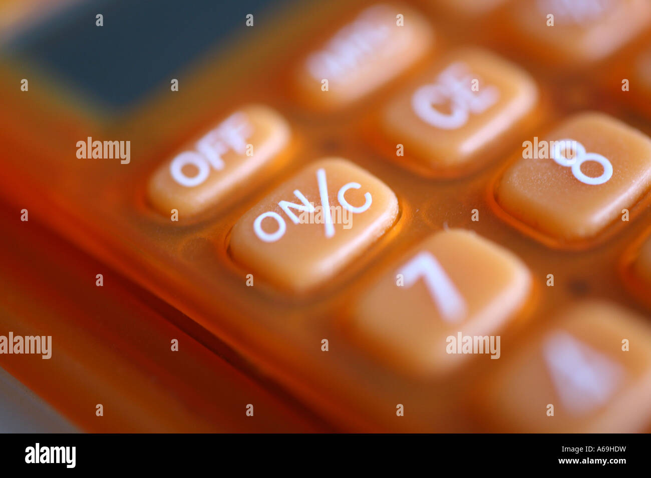Calculator ON button Stock Photo - Alamy