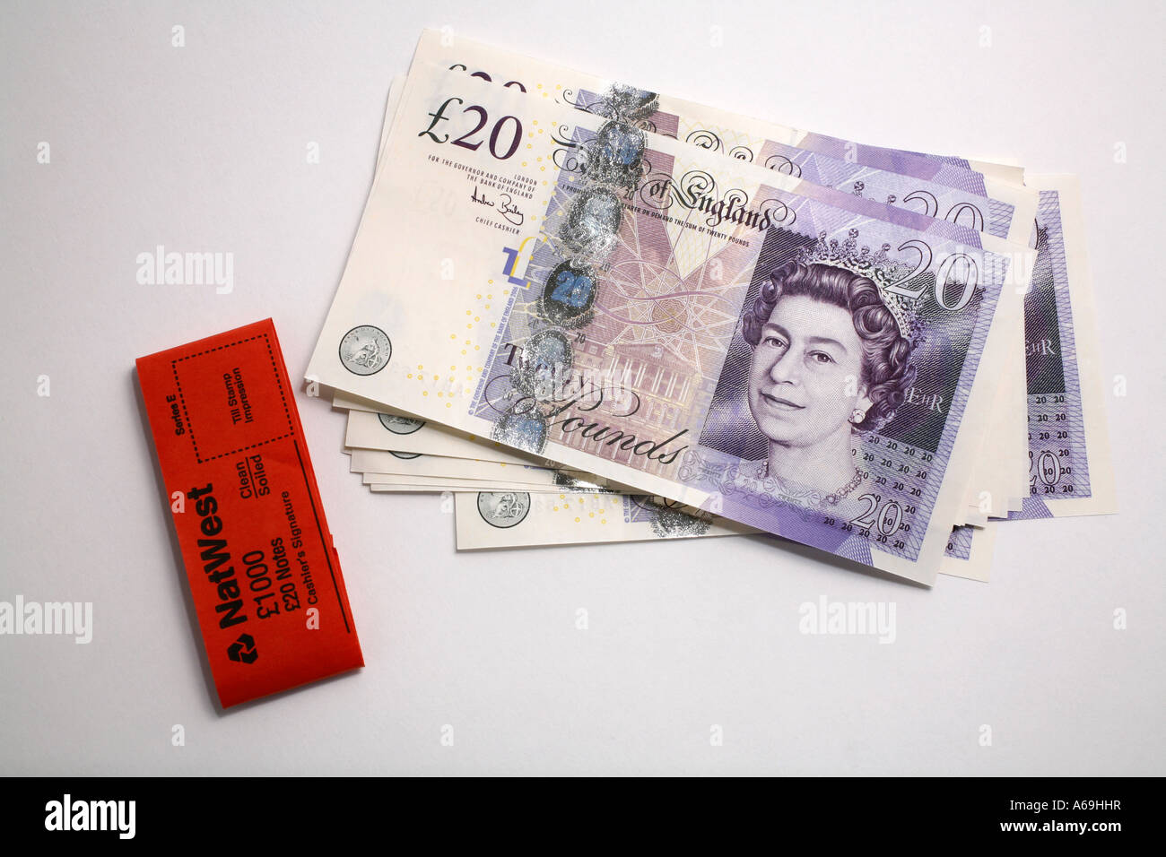 Bundle of the new Bank of England Twenty Pound note, March 2007 Stock ...