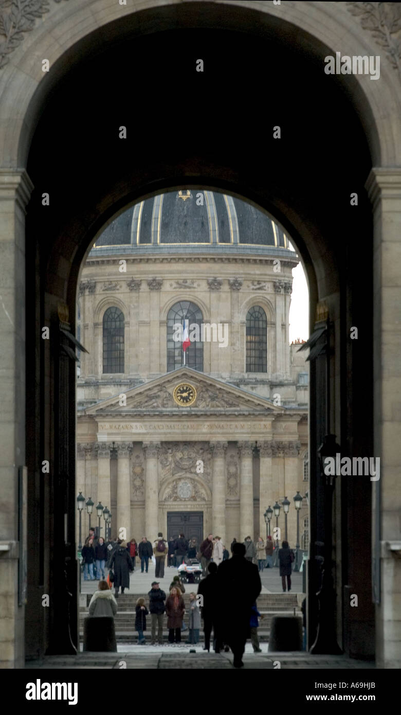 institut de france paris from the louvre museum Stock Photo - Alamy