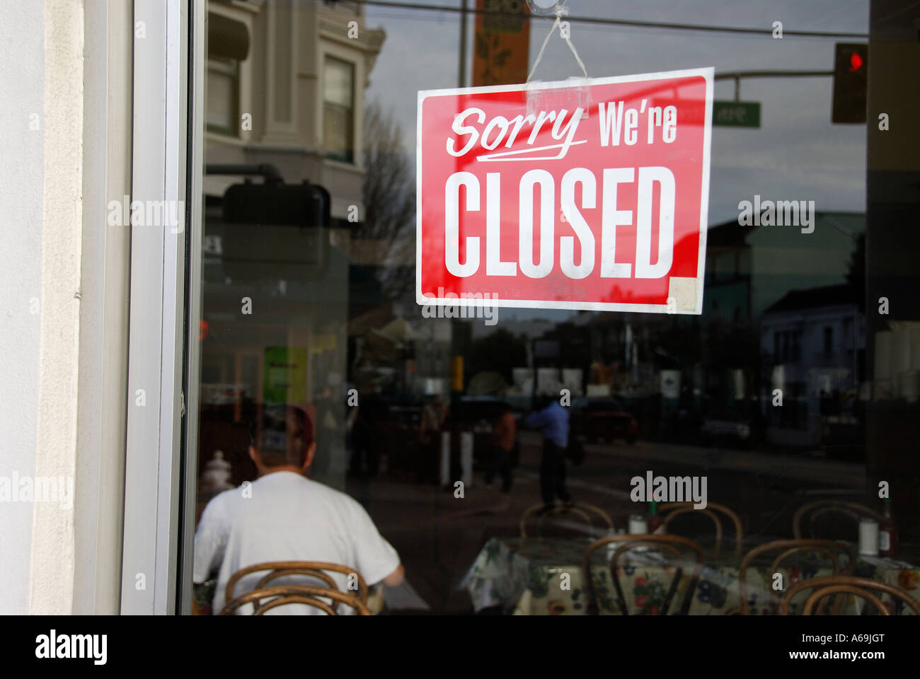 "A "Closed sign", cafe, USA Stock Photo - Alamy