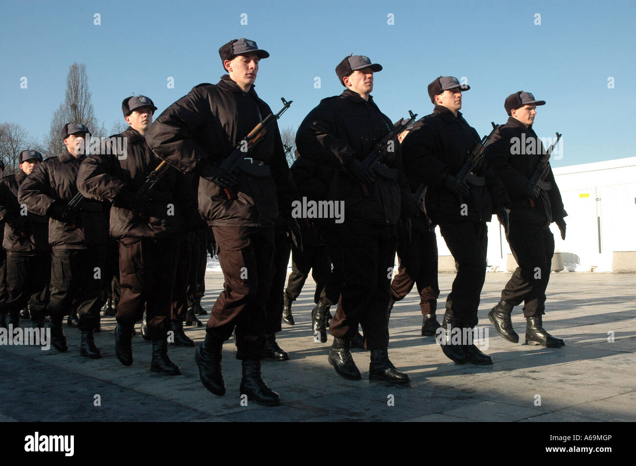 Ceremony after Pledge of Allegiance of new police officers units in ...