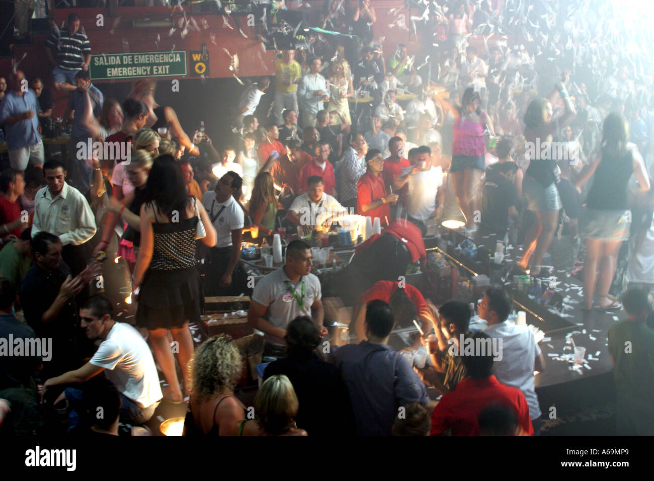 People dancing inside Coco Bango nightclub Cancun Mexico Stock Photo ...