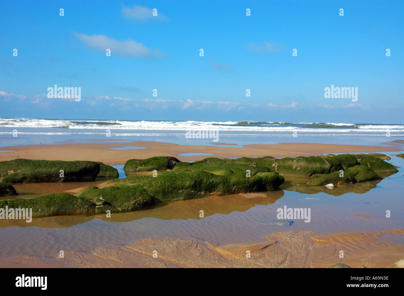 Beach sea sky Cote Basque France Stock Photo - Alamy