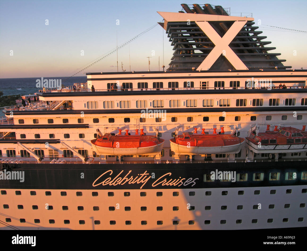 Photo of back end of cruise ship in port Stock Photo - Alamy