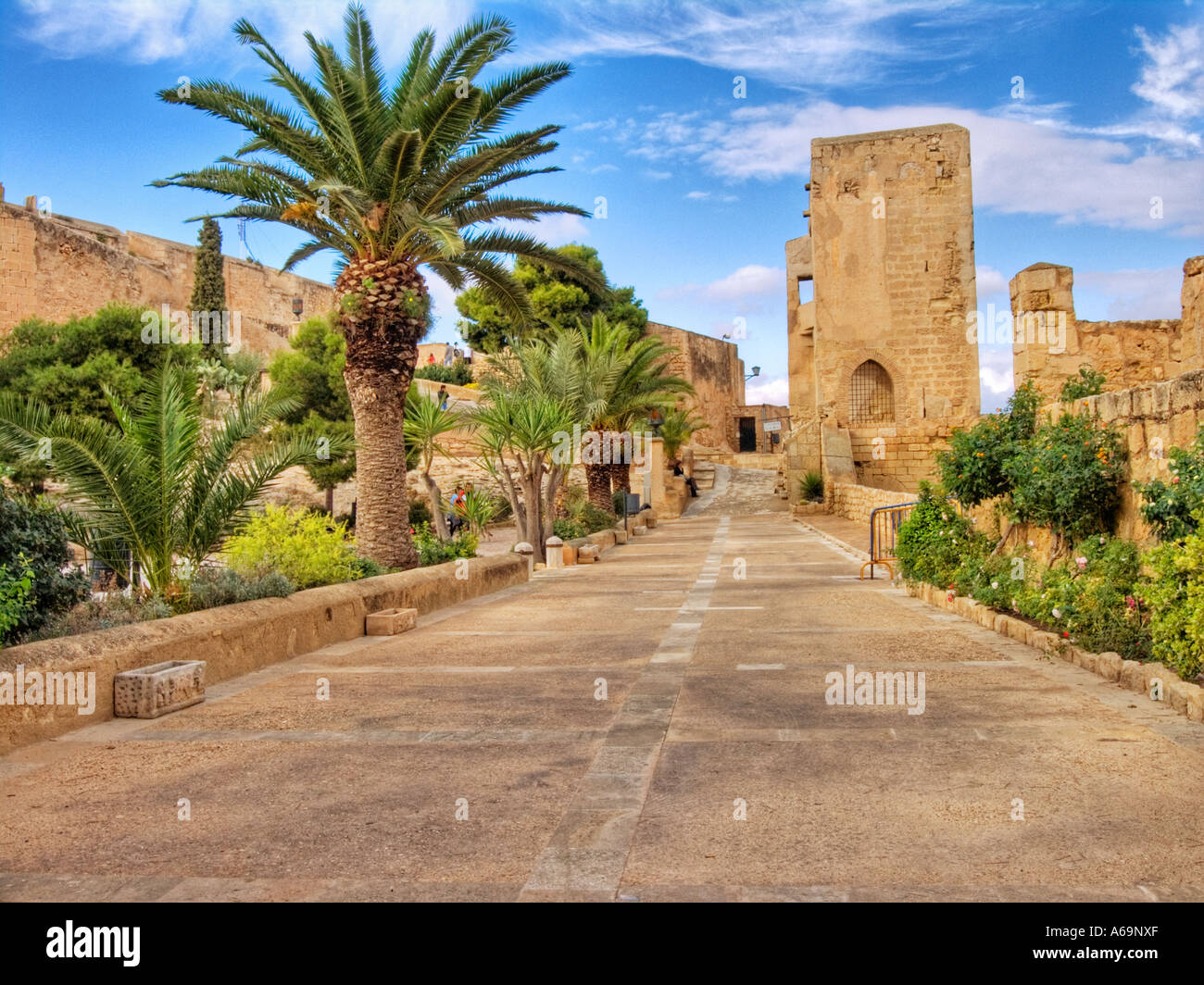Attractively landscaped castle grounds atop Alicante inside the ...