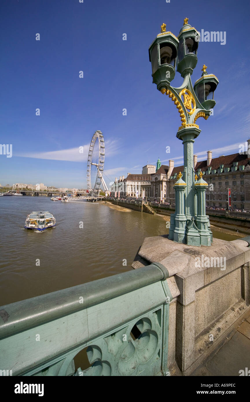London Thames view GLC County Hall Stock Photo - Alamy