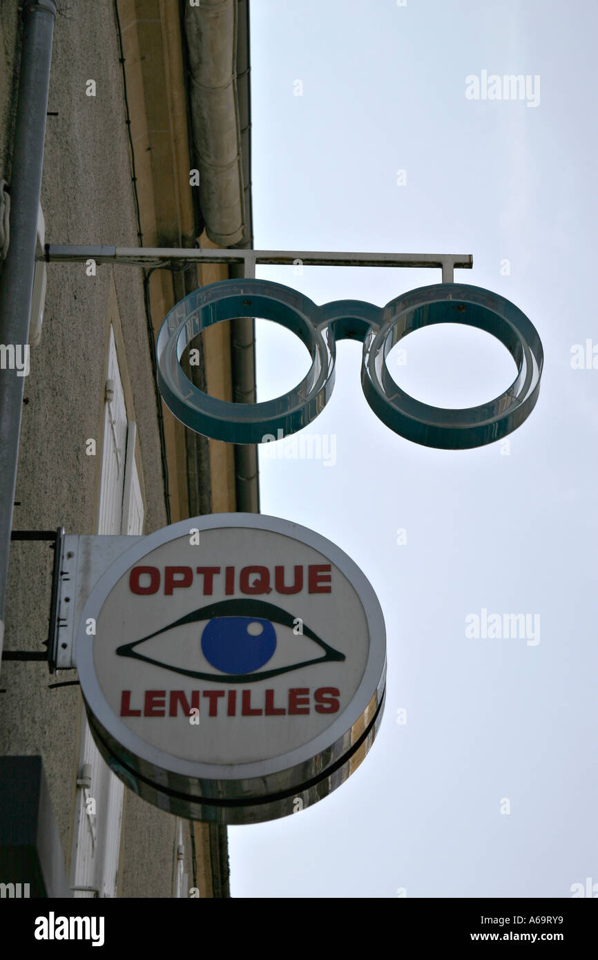Optician sign Aire sur l'Adour Gascony France Stock Photo - Alamy