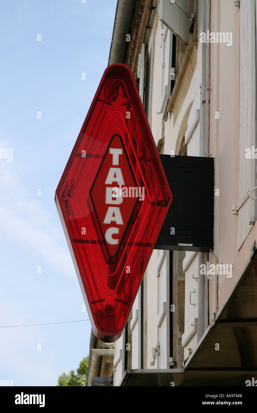 Tabac sign on a shop wall Aire sur l'Adour France Stock Photo - Alamy