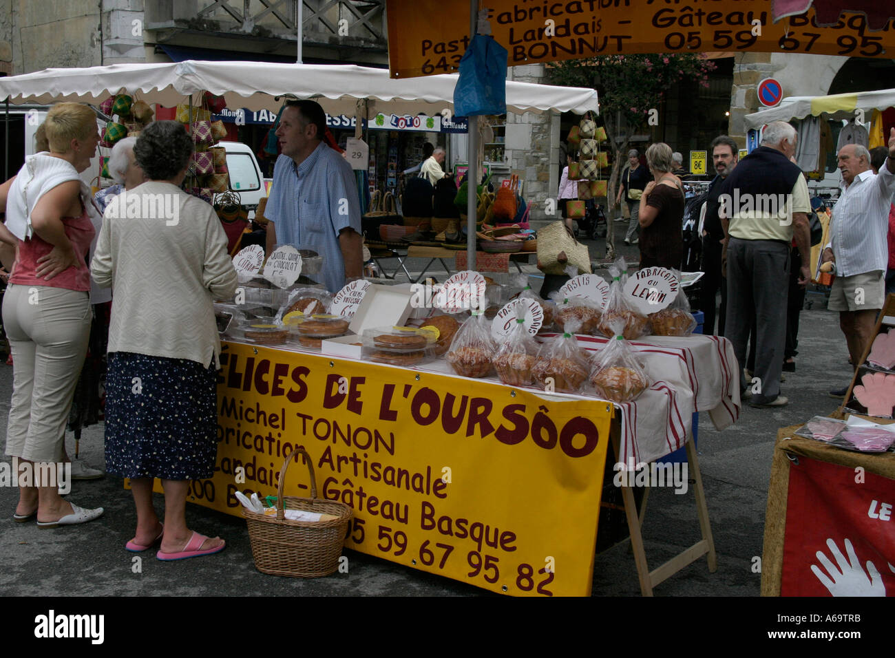 Gateau Basque on a French Market stall in Salies de Bearn Gascony ...