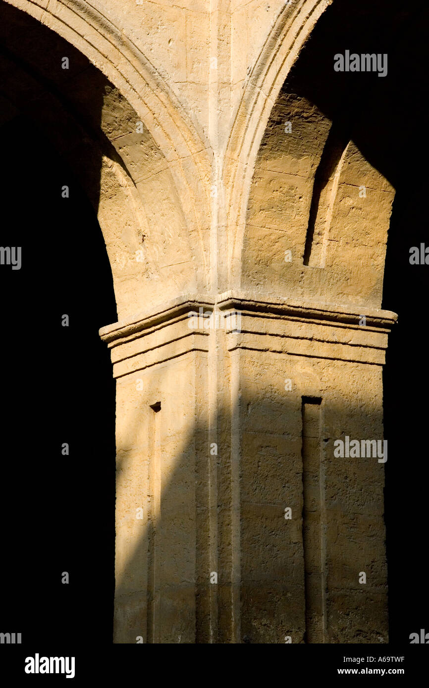 Neoclassical arches and pillar (18th century), Seville, Spain Stock ...