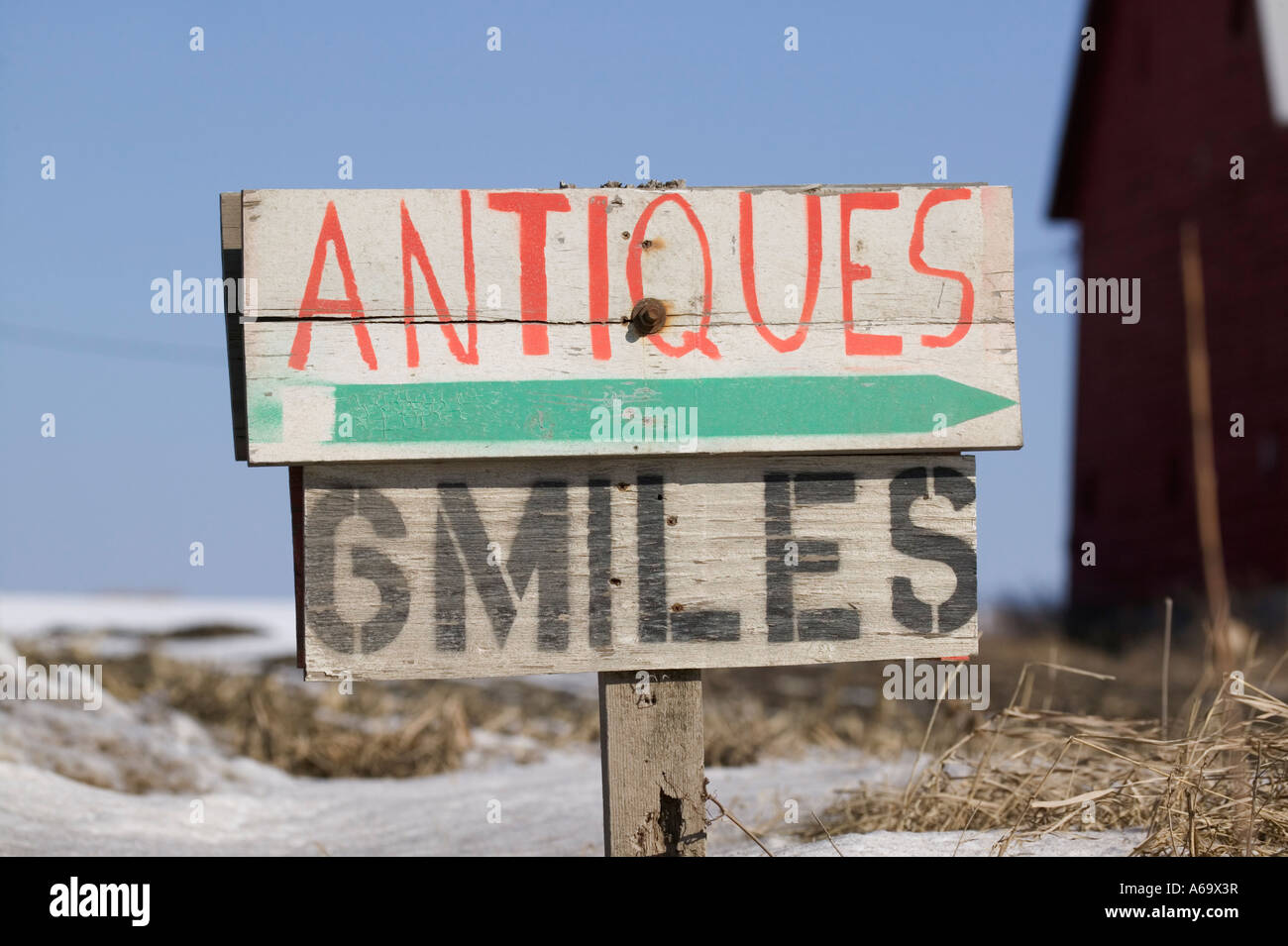 Hand lettered sign for antiques Amish country Stone Arabia New York ...
