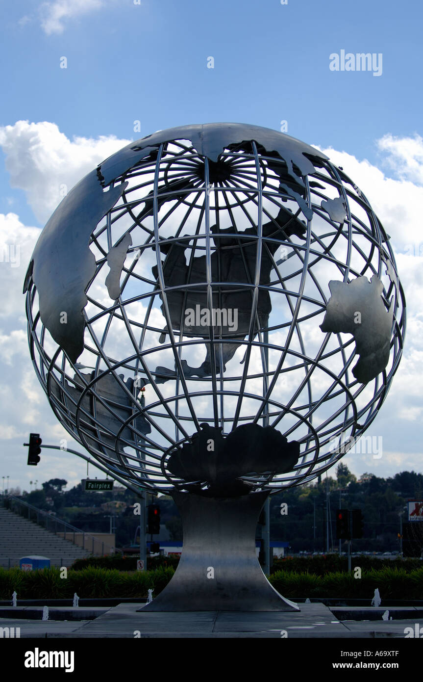 Sculpture World Globe spherical metallic globe sculpture Stock Photo ...