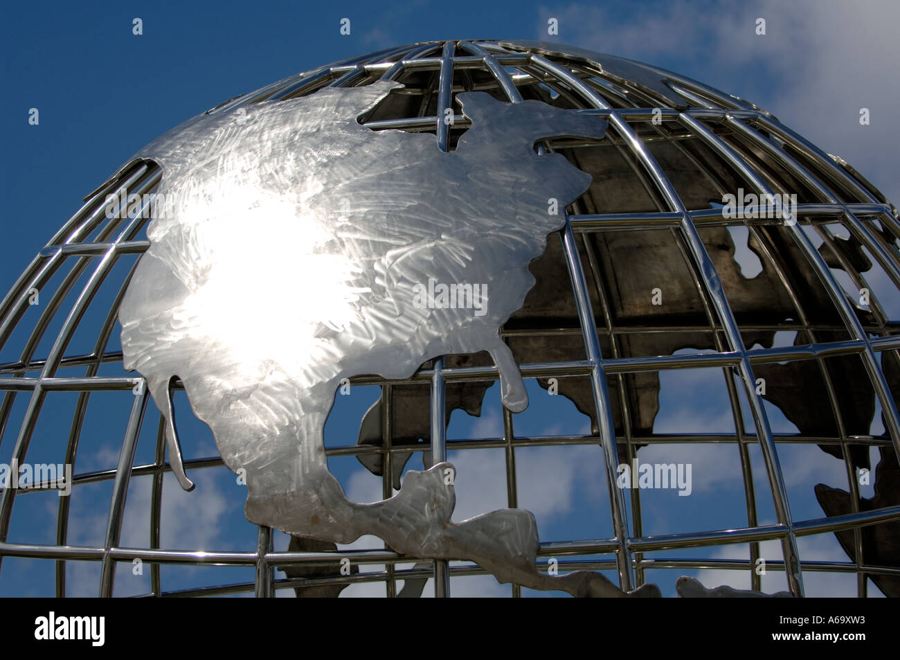 Sculpture World Globe spherical metallic globe sculpture Stock Photo ...