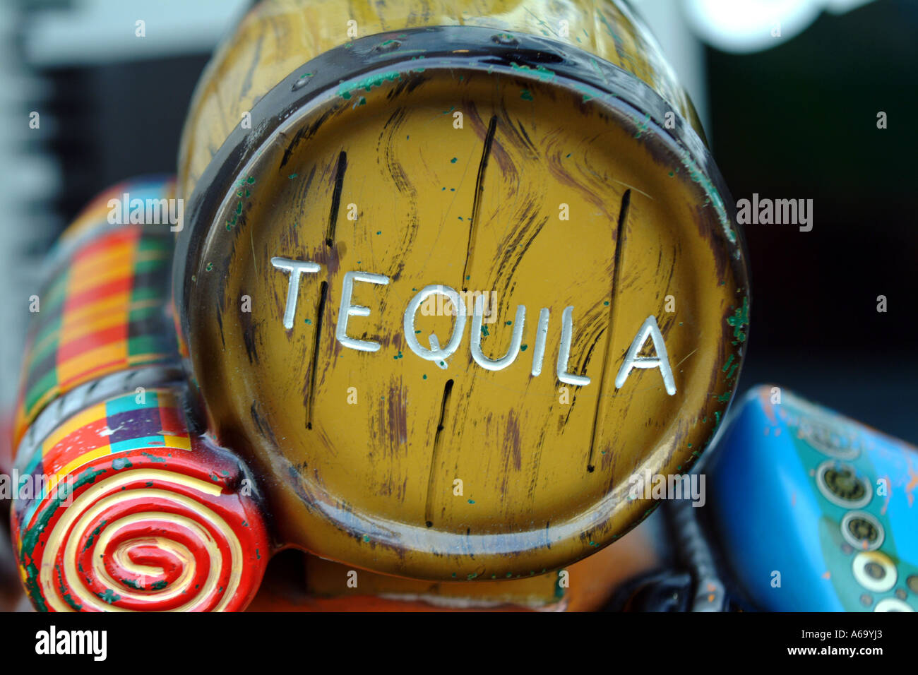 barrel teuila mexican spirit drink plastic fake horizontal alcohol ...