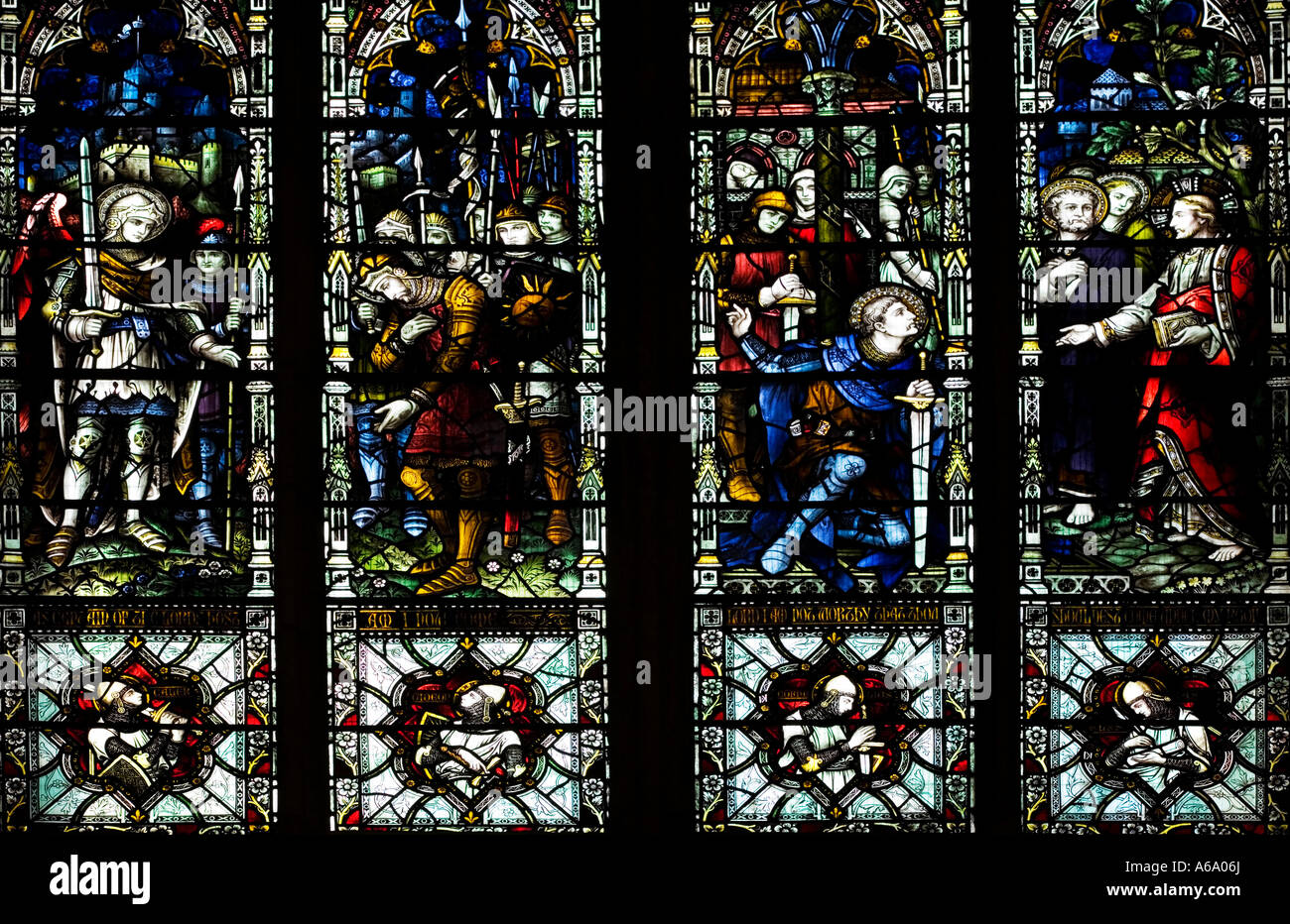 Stained glass window of Beverley Minster, East Riding of Yorkshire, UK ...