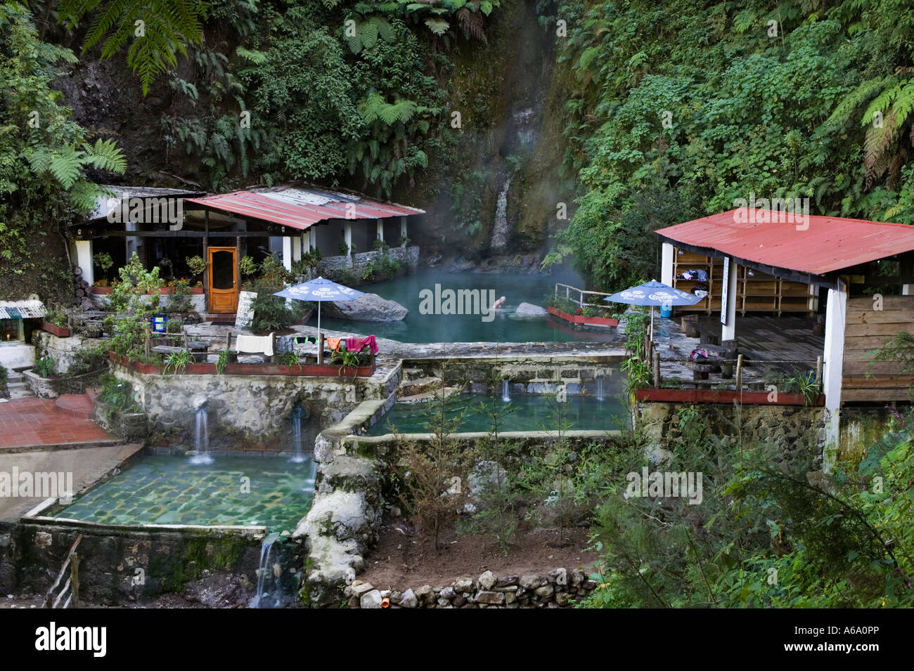 Hot springs at Fuentes Georginas near Zunil Guatemala February 2007 ...