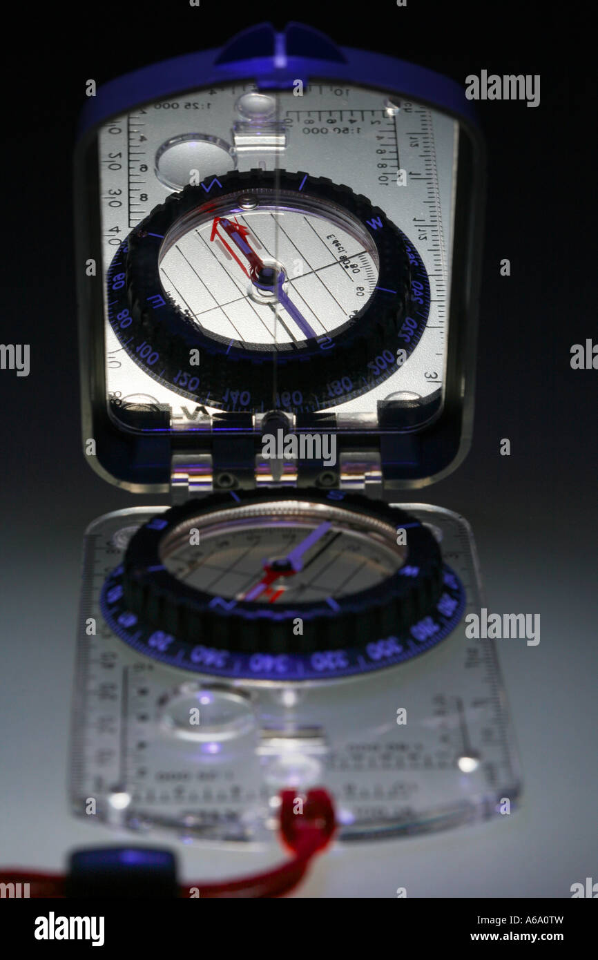Silva sighting compass used for navigation finding a direction Stock ...