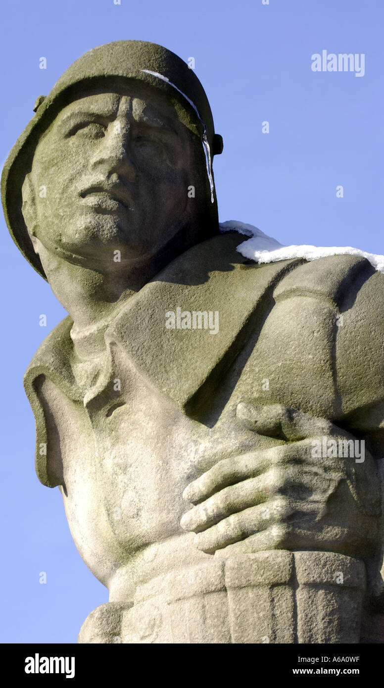 detail german soldier army military male man world war memorial buende ...