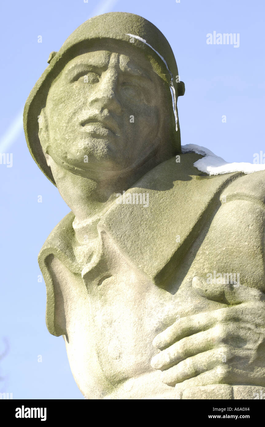 detail german soldier army military male man world war memorial buende ...