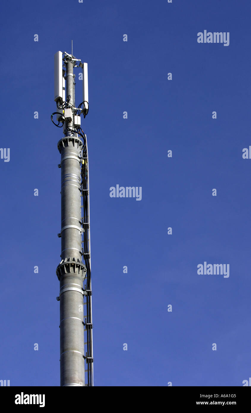 mobile phone mast blue sky cellular telephones communications reception ...