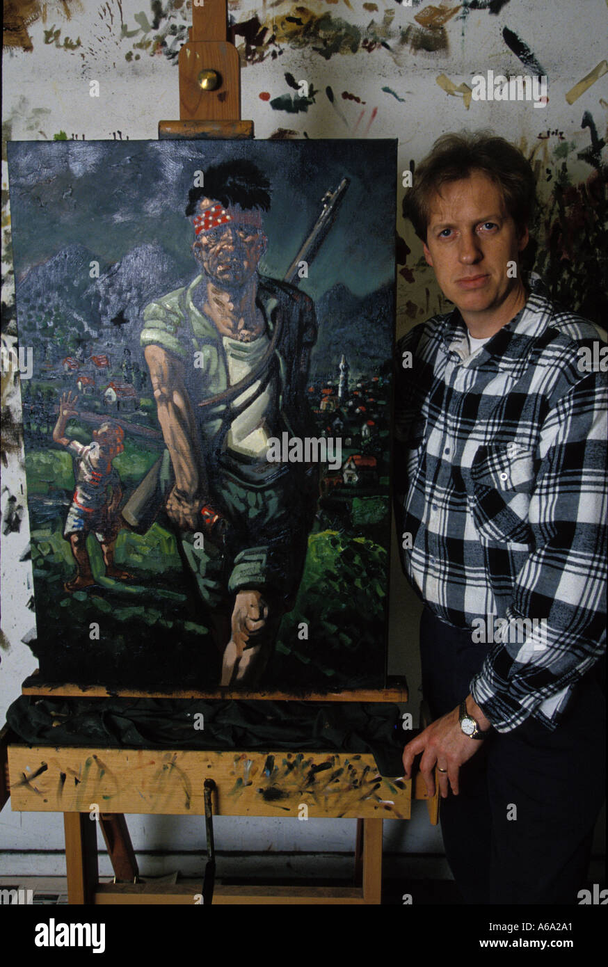 Painter Peter Howson in his Glasgow Studio Stock Photo - Alamy