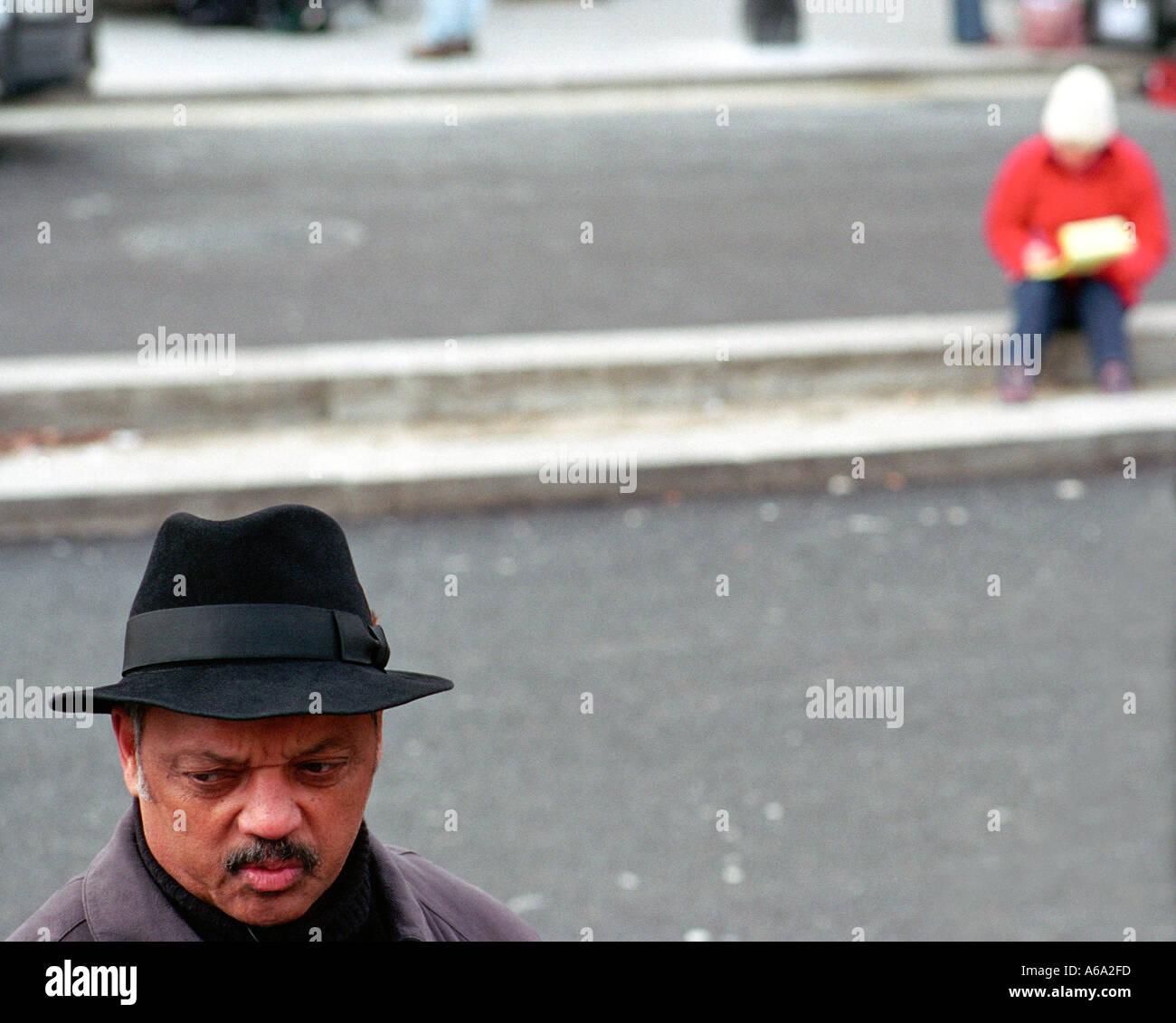 The Reverend Jesse Jackson in London for peace demonstration 2003, with ...