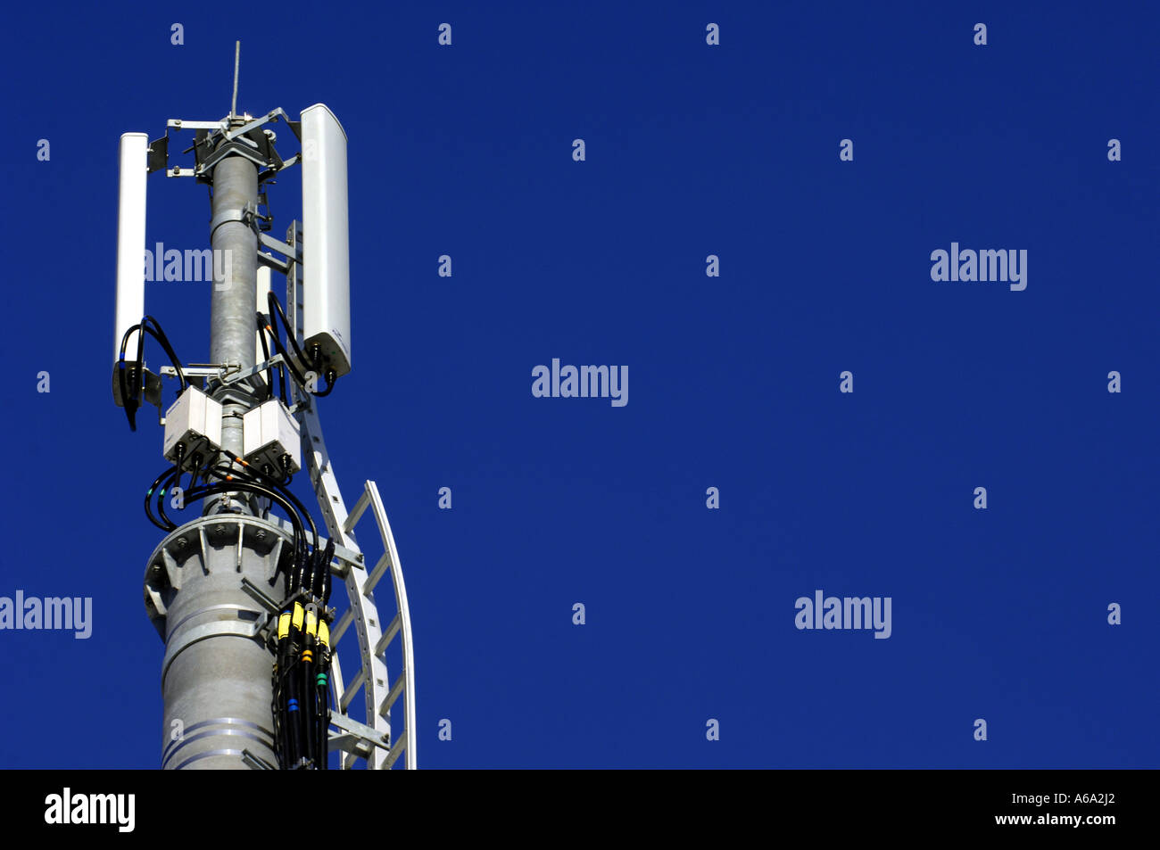 mobile phone mast blue sky cellular telephones communications reception signal telephony digital ...