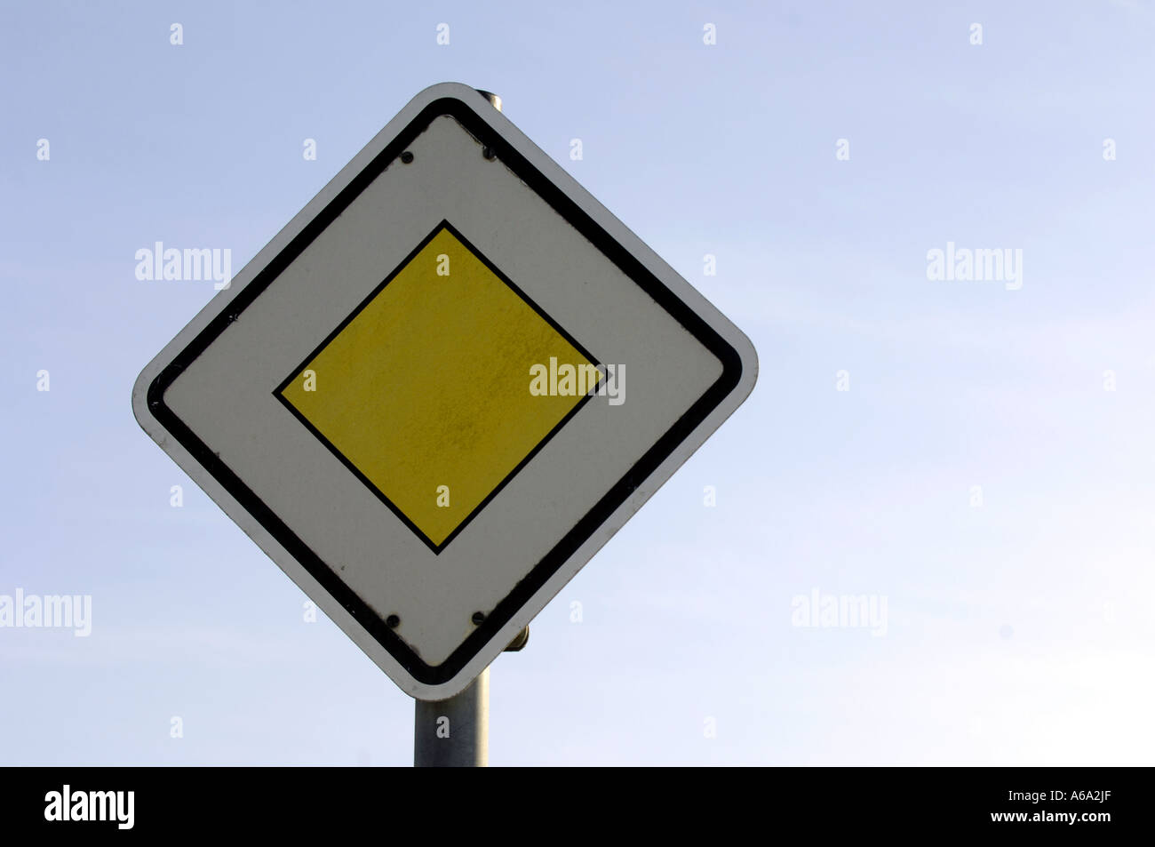 give way priority road sign yellow diamond german germany deustch ...