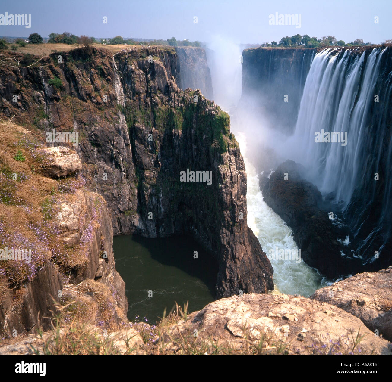 Victoria Falls and Danger Point, from Knife Edge, Zambian Side, Zambia ...