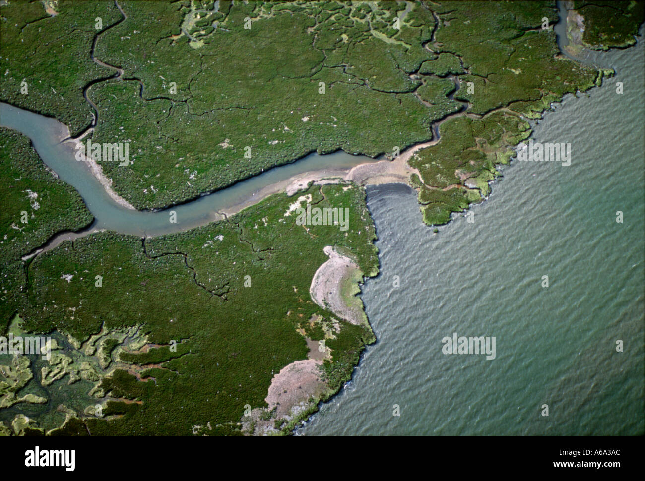 Aerial View Of Solent Salting Nature Reserve Hampshire UK Stock Photo ...