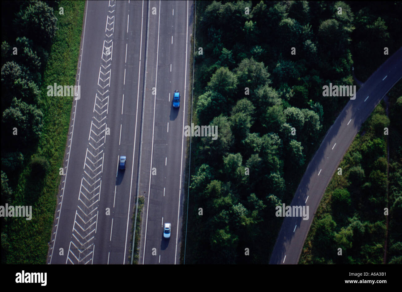 Aerial View of a303 and sliproad at Wiltshire England UK Stock Photo ...
