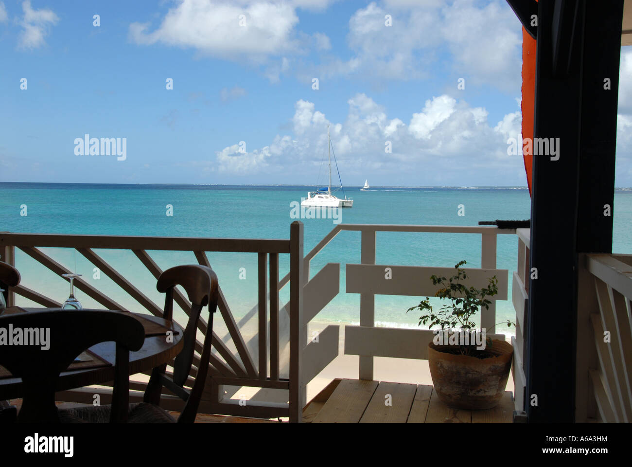 Carribean cafe overlooking the sea Stock Photo - Alamy