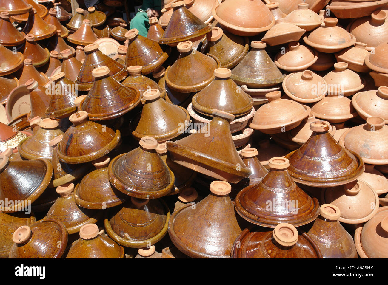 Pile of rusticated Tagine plates Stock Photo - Alamy