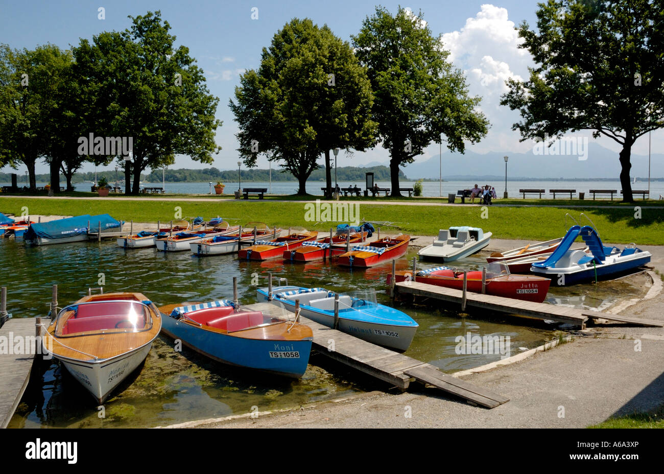 Hire boats at Prien on Chiemsee lake, Bavaria, Germany Stock Photo - Alamy