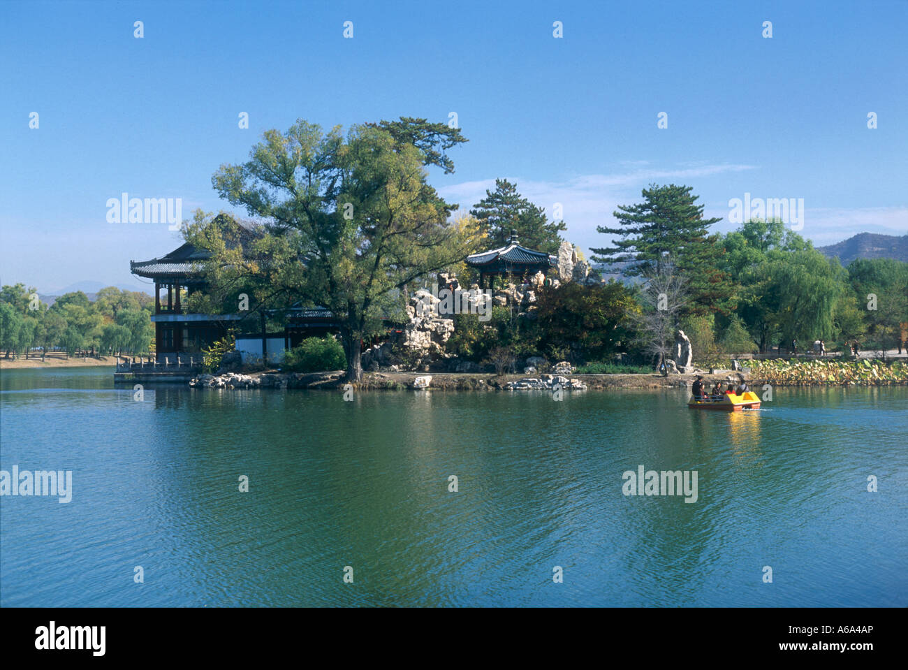 Rain tower overlooking lake at southern section of resort hi-res stock ...