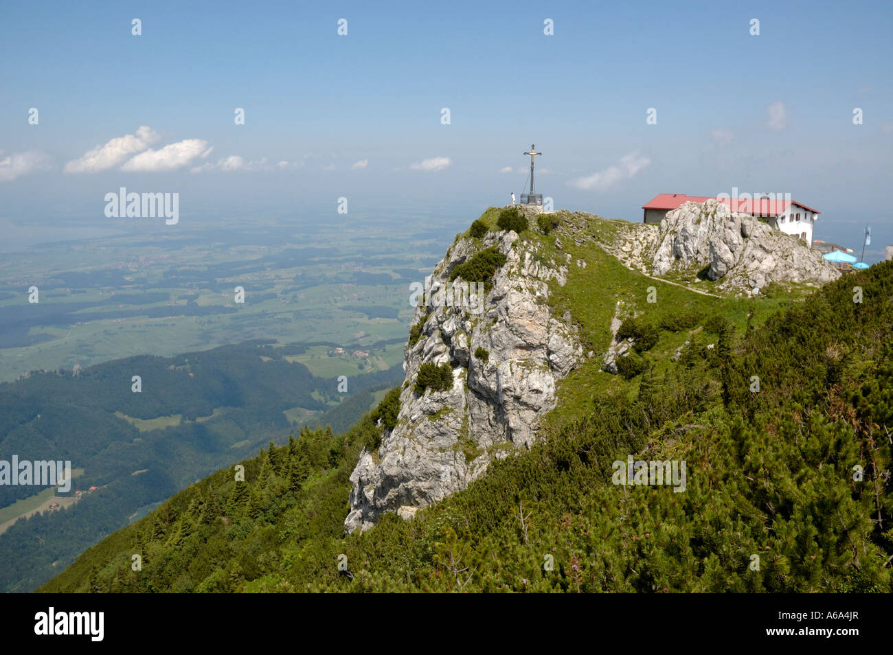 Hochfelln Mountain Summit, Chiemgau, Bavaria, Germany. Altitude 1,674 ...