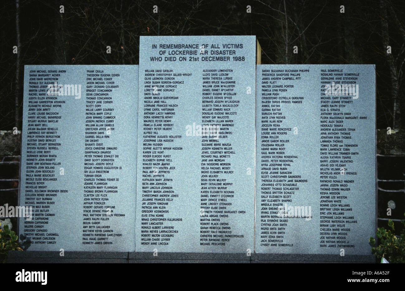Lockerbie Memorial to victims of Panam 103 Stock Photo - Alamy
