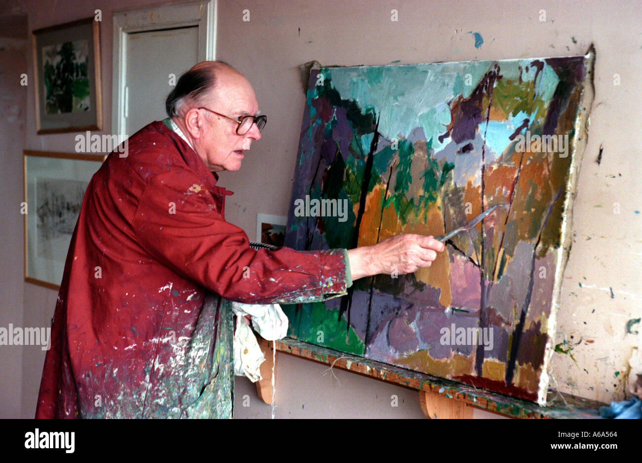 Lord Haig of Bemersyde Painting one of his landscapes Stock Photo - Alamy