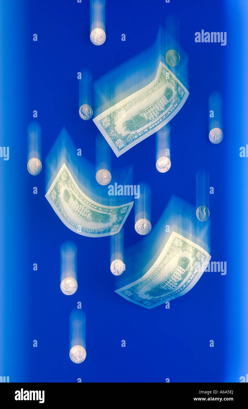 floating or falling money Stock Photo - Alamy