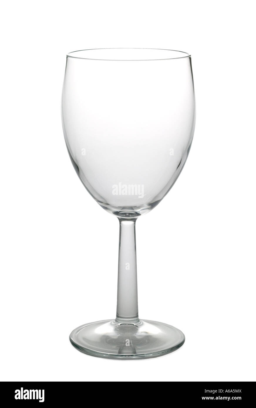 Empty wine glass isolated on a white background Stock Photo - Alamy